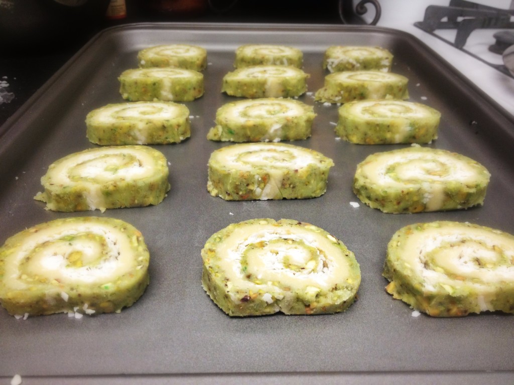 Pistachio Coconut Pinwheels - Pretty in Pistachio