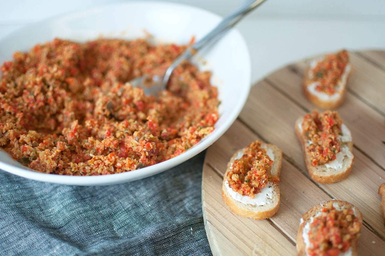 Olive and Red Bell Pepper Tapenade - Pretty in Pistachio